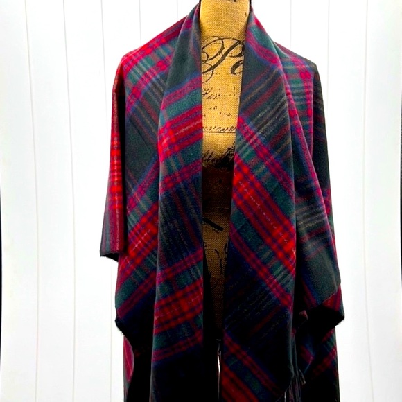 Fashion Apparel | Accessories | Scotch Plaid Ruana Wrap Red Green Black ...